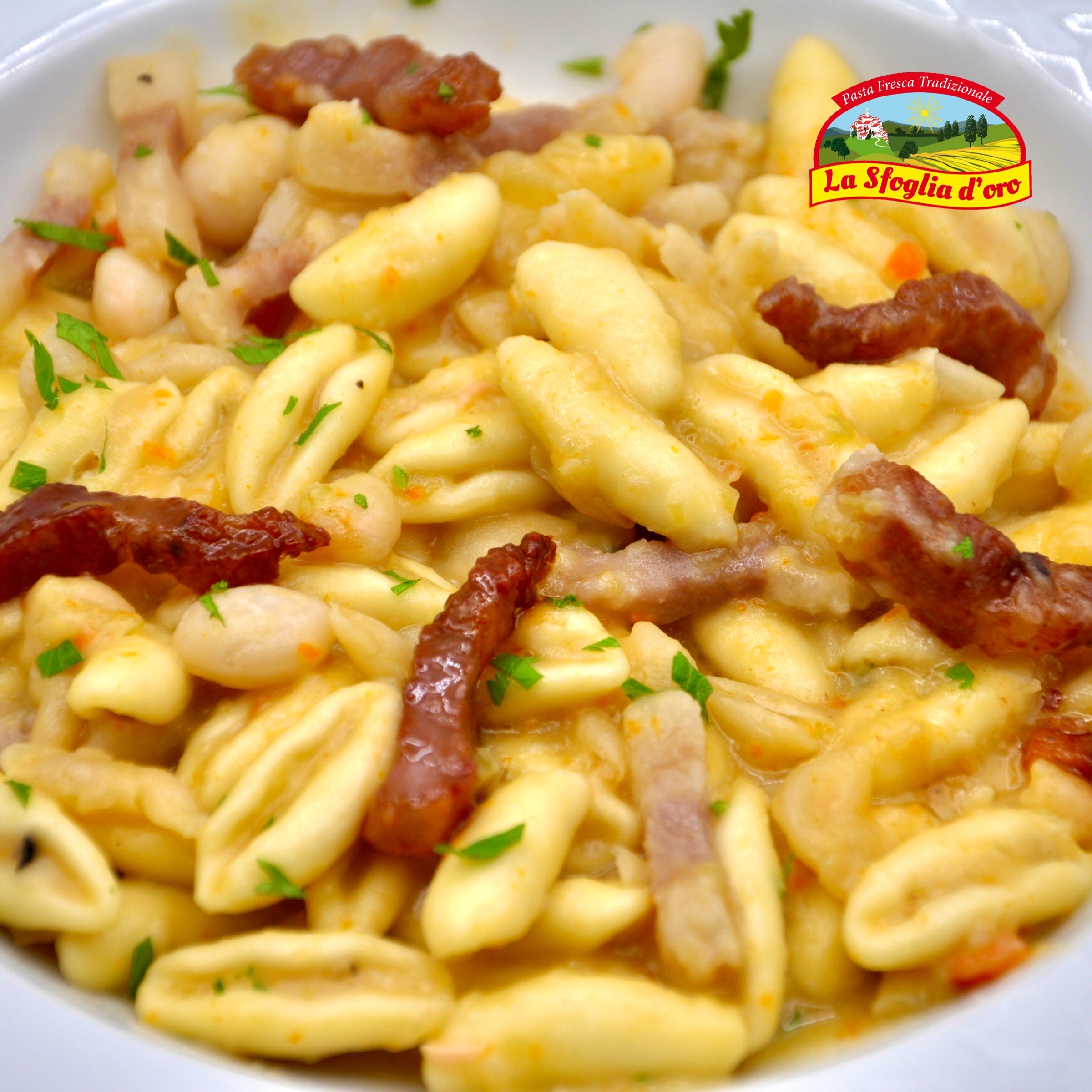 Cavatelli guanciale e fagioli - Pastificio La Sfoglia D'Oro